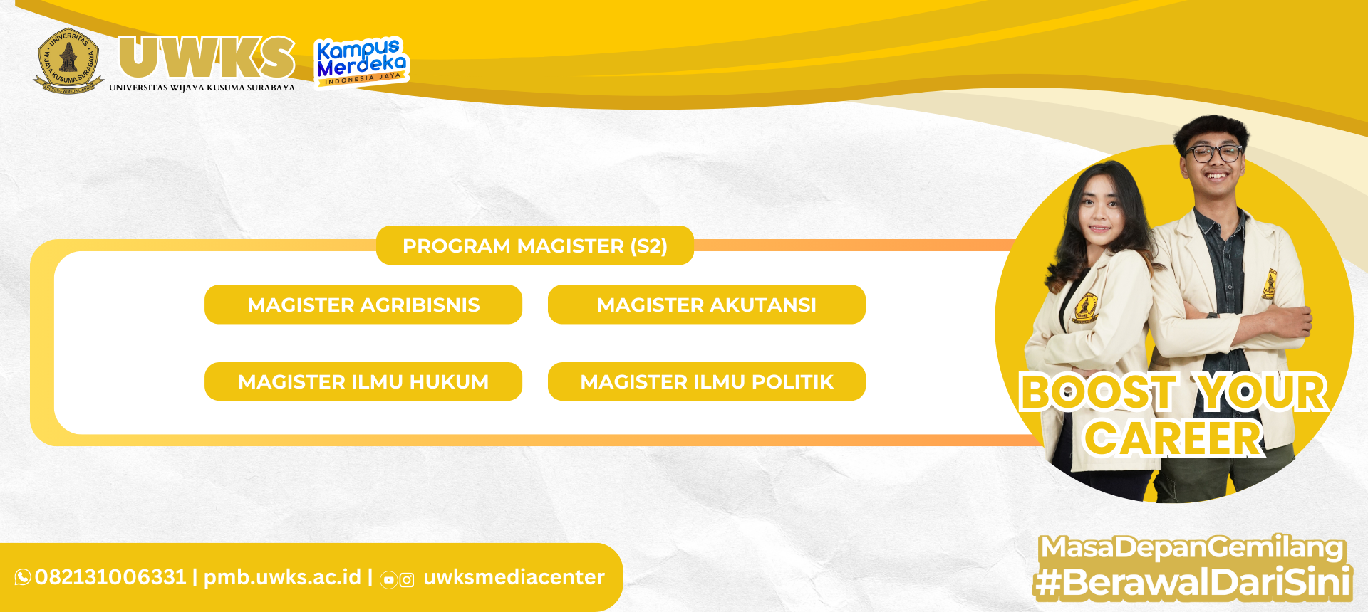 Daftar Kuliah di UWKS - Penerimaan Mahasiswa Baru - Universitas Wijaya Kusuma Surabaya